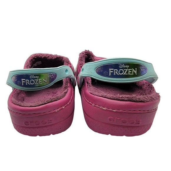 CROCS | Shoes | Crocs Disney Frozen Princess Pink Fur Lined Junior Size ...